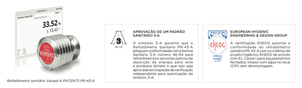 Refratômetro sanitário Vaisala K-PATENTS - Digitrol